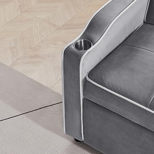 ERYE Tufted Upholstered Futon Sofa Daybed Modern Convertible Loveseat Sofa & Couch Soft Convenient Nap Sleeper Couch Bed for Home Office Apartment Furniture Sets