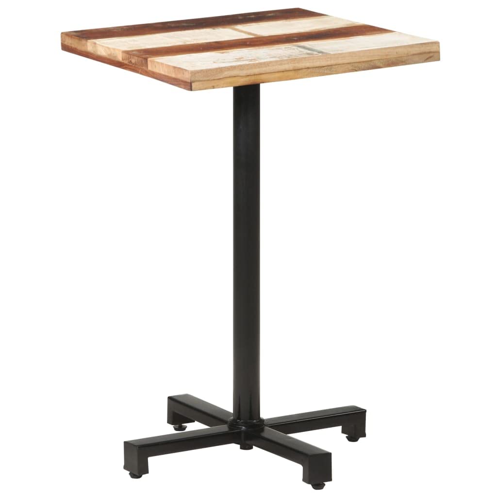 YPWRENH Adjustable Swivel Table Bar Table Bistro Table Square 19.7"x19.7"x29.5" Solid Reclaimed Wood for Dining Room, Kitchen or Living Room
