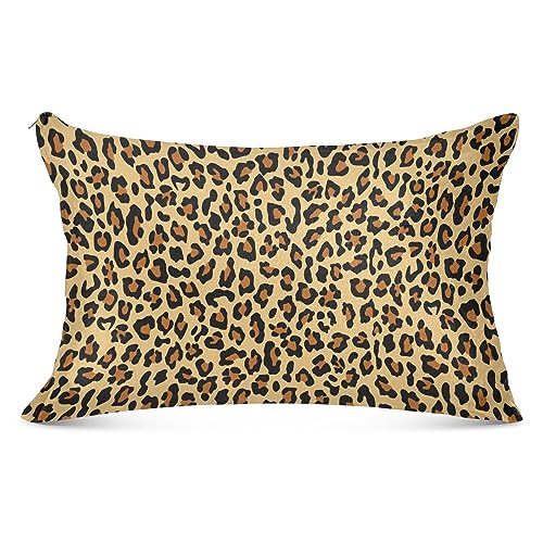Yellow Camouflage Leopard Pillow Cases King Size Velvet Pillow Covers Super Soft Decorative Pillowcase with Zipper for Women Men Bedroom Sofa Couch