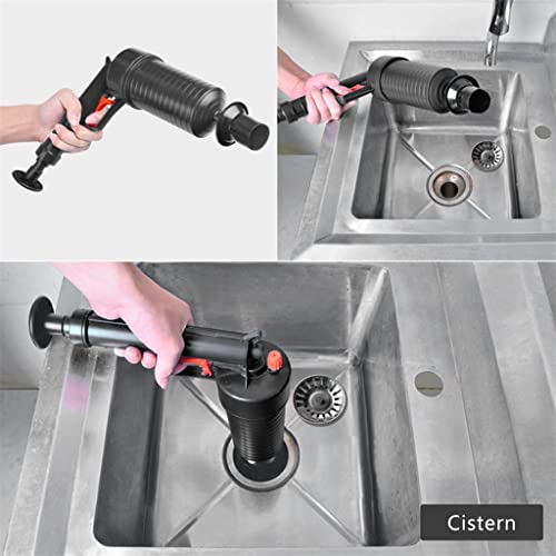 ZGJHFF Toilets Bathroom Kitchen Cleaner Kit Toilet Dredge Plug Air Pump Blockage Remover Drain Cleaner Sewer Sink Plunger (Color : D)