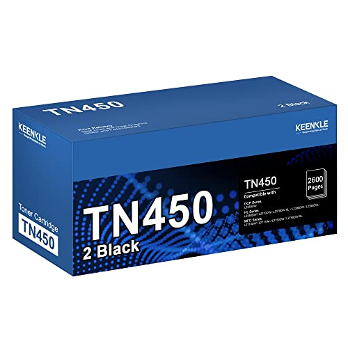 KEENKLE TN450 TN-450 Compatible for Brother TN450 TN-450 TN420 Toner Replacement to use with HL-2270DW HL-2280DW HL-2240 MFC-7360N DCP-7065DN MFC7860DW Intellifax 2840 2940 Printer(2 Black)