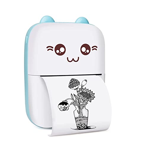 Ranen Mini Portable Printer Photo Pocket Photo Bluetooth V4.0 200 Sticker Receipt Printer Mobile Thermal Printer(B)