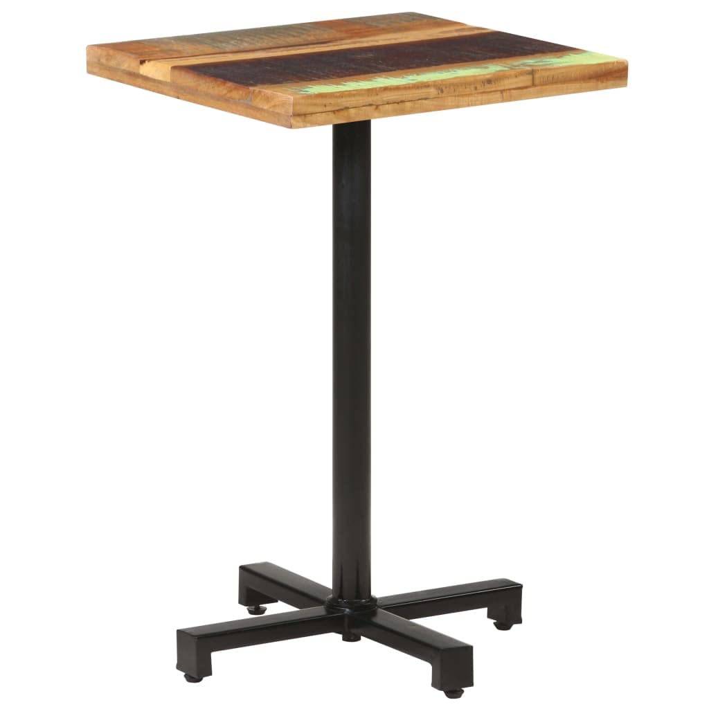 YPWRENH Adjustable Swivel Table Bar Table Bistro Table Square 19.7"x19.7"x29.5" Solid Reclaimed Wood for Dining Room, Kitchen or Living Room