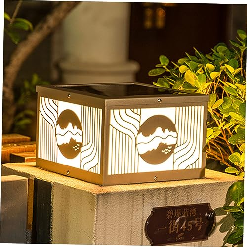 DOITOOL 1pc Post lamp Light for Outside Patio Fence Post Lights Fence Solar Lights Outdoor Fence Deck Cap Light Outdoor Column Lights Outdoor Pillar Light Outdoor lamp Lighting