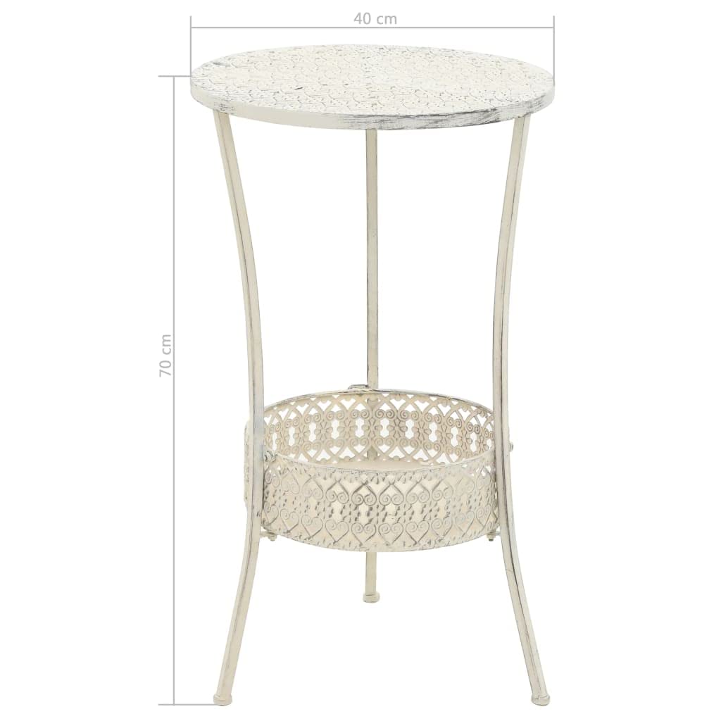 YPWRENH Entrance Tables Round Dining Table Bistro Table Vintage Style Round Metal 15.7 "x27.5 White for Dining Room, Kitchen or Living Room