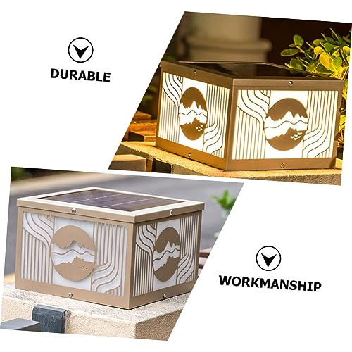 DOITOOL 1pc Post lamp Light for Outside Patio Fence Post Lights Fence Solar Lights Outdoor Fence Deck Cap Light Outdoor Column Lights Outdoor Pillar Light Outdoor lamp Lighting