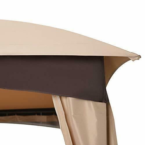 BBQ Gazebo Canopy 10' x 12' Gazebos Patio Garden Gazebo with Mosquito Netting,Double 10x12 Beige Grill Gazebo Shelter for Patio, Garden
