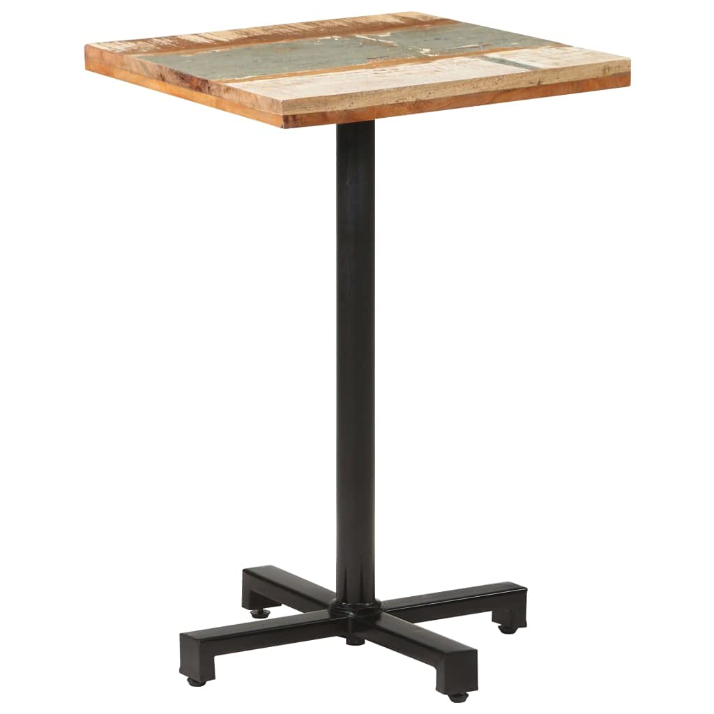 YPWRENH Adjustable Swivel Table Bar Table Bistro Table Square 19.7"x19.7"x29.5" Solid Reclaimed Wood for Dining Room, Kitchen or Living Room
