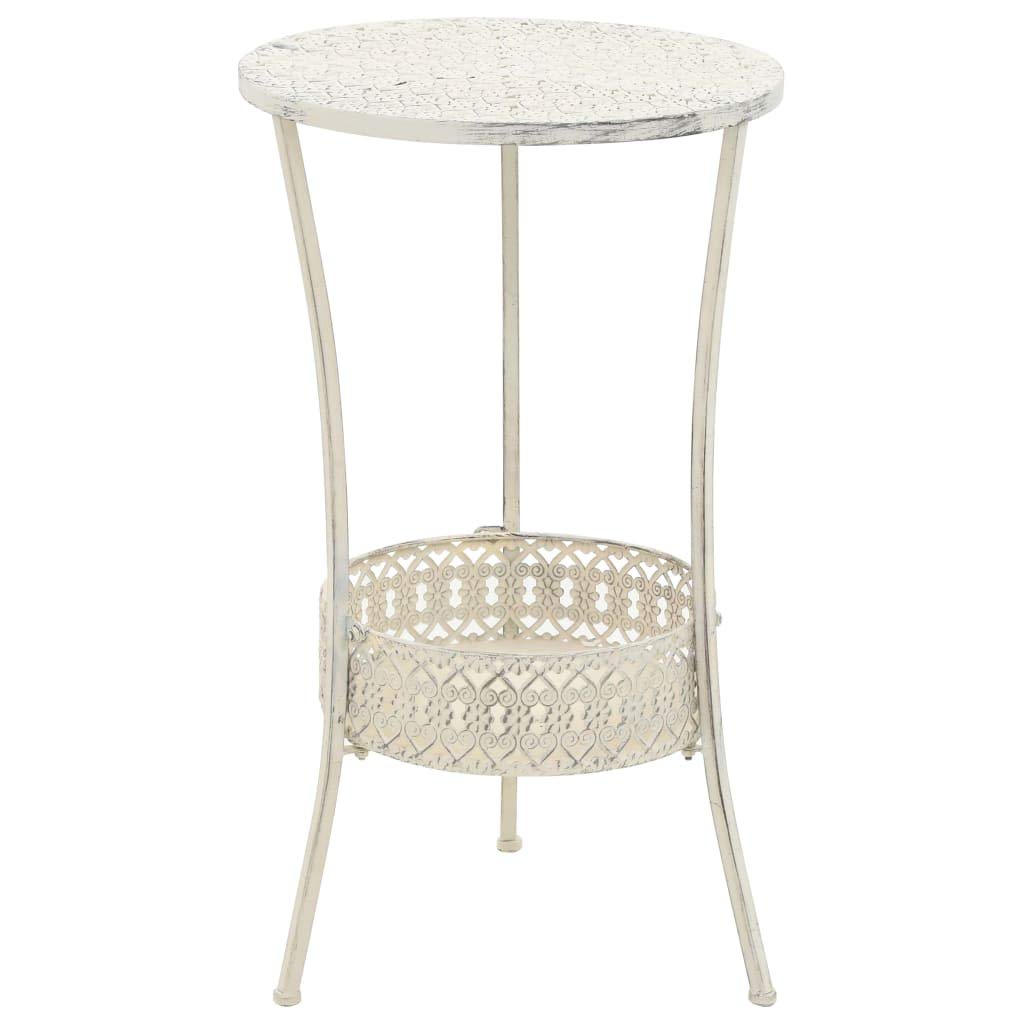 YPWRENH Entrance Tables Round Dining Table Bistro Table Vintage Style Round Metal 15.7 "x27.5 White for Dining Room, Kitchen or Living Room