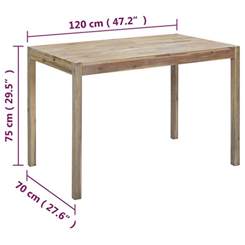YPWRENH Side Tables Kitchen Tables Dining Table 47.2 "x27.6 x29.5 Solid Acacia Wood for Dining Room, Kitchen or Living Room