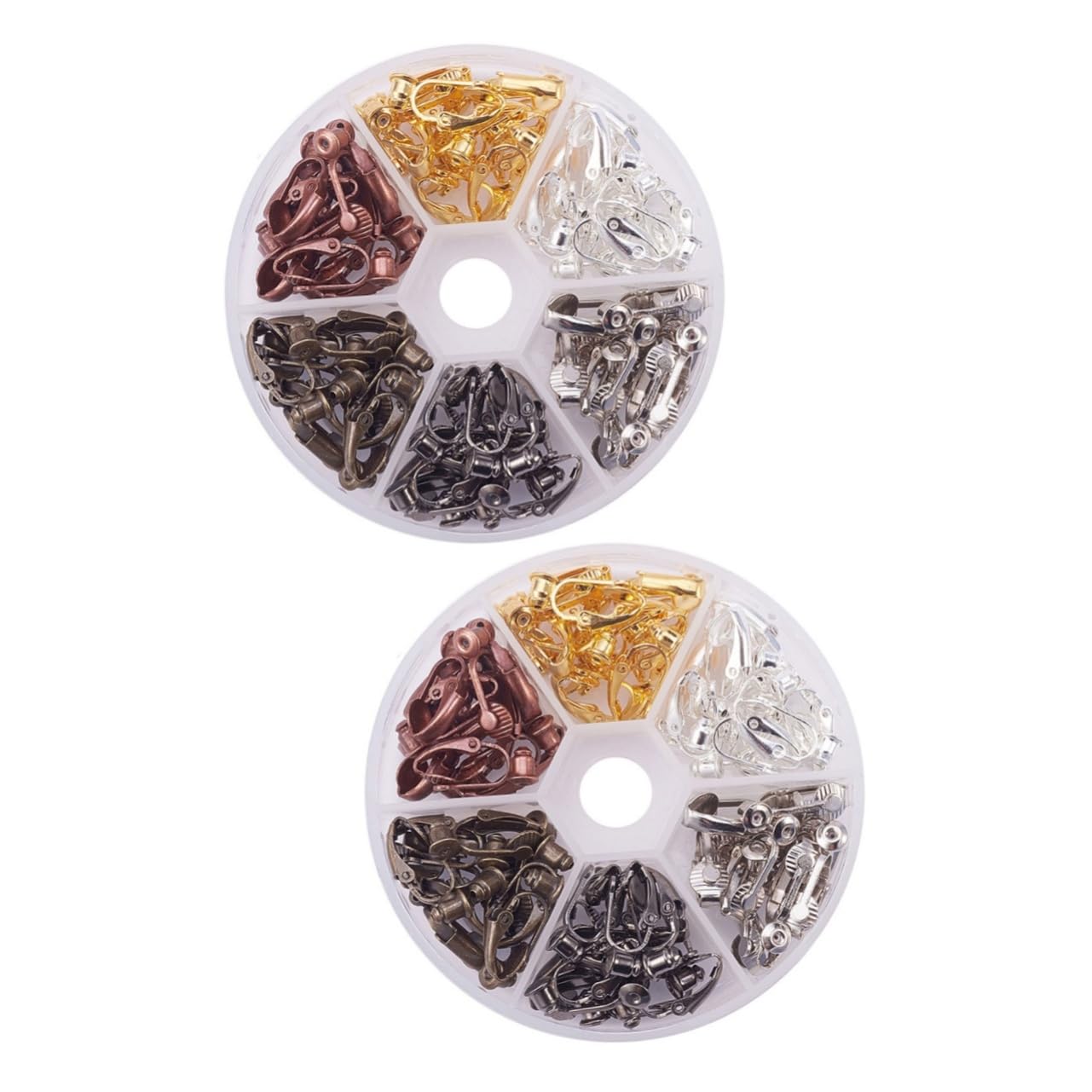 COHEALI 72 Pcs Non- Pierced Ears Ear Ring Non- Pierced Earring Clips Aretes Ear Clips Clip- on Earring Base DIY Earring Clips Inears Jewelry Accessories Non-Piercing Jewelry Material Boxed