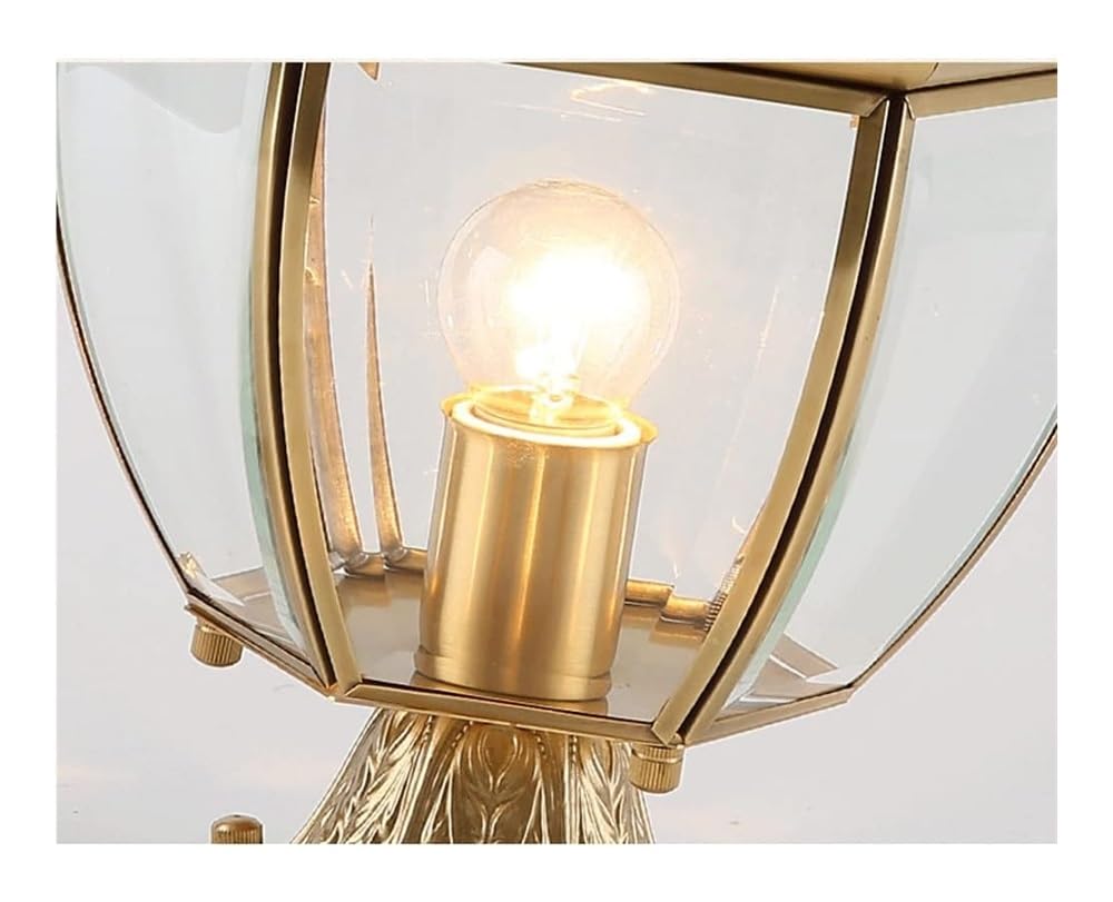 SANBDDLYY Outside Deck Streetlight Home Lawn Driveway Backyard Backyard Column Lamp Water Proof Outdoor Post Light E27 Simplicity Brass Exterior Pillar Lamp Villa Fence Gate House Porch Patio