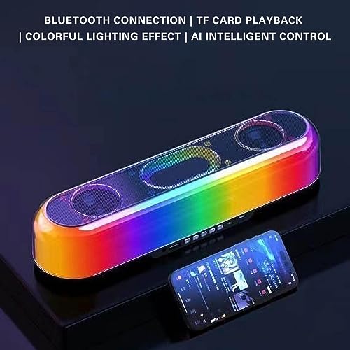 Bluetooth Speaker with RGB Light- Portable Wireless Speaker, Upgrade 52mm Dual Speakers Unit, Multimedia Antimagnetic Speaker, for Computer Home Gaming Party Outdoor Beach Birthday Gift