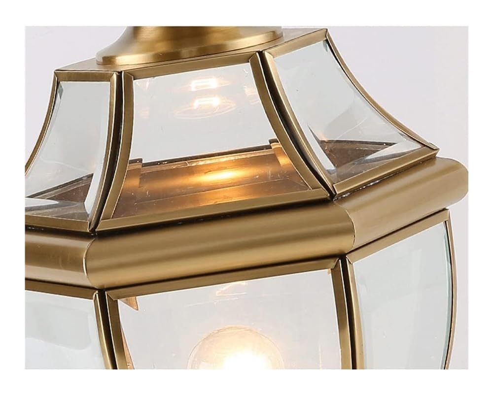 SANBDDLYY Outside Deck Streetlight Home Lawn Driveway Backyard Backyard Column Lamp Water Proof Outdoor Post Light E27 Simplicity Brass Exterior Pillar Lamp Villa Fence Gate House Porch Patio