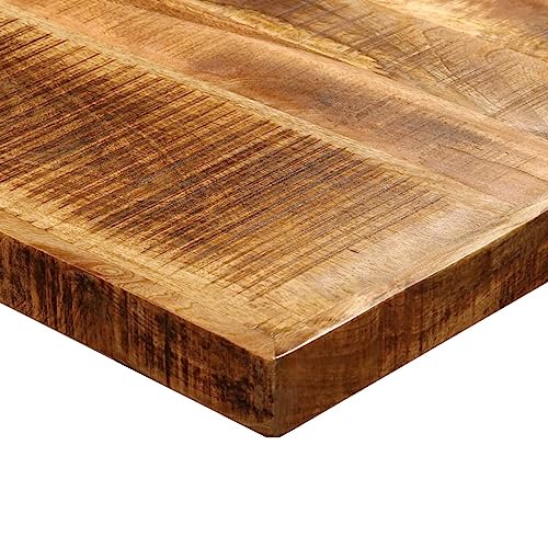 Tidyard Dining Table Mango Wood Tabletop Dinner Table Steel Legs for Kitchen, Bistro, Restaurant, Home Furniture 70.9 x 35.4 x 30 in