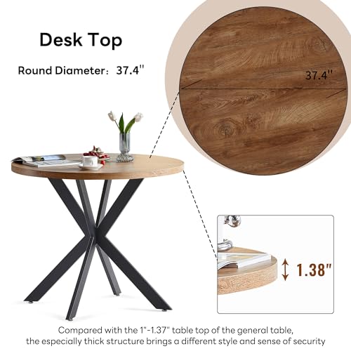 Homedot Chic Dining Table Set for 4, 5-Piece Kitchen Table and Chairs for 4 Person, Modern Imitation Wood Dining Room Table & 4 Upholstered Chairs, Kitchen Table Set for Small Spaces, Breakfast Nook