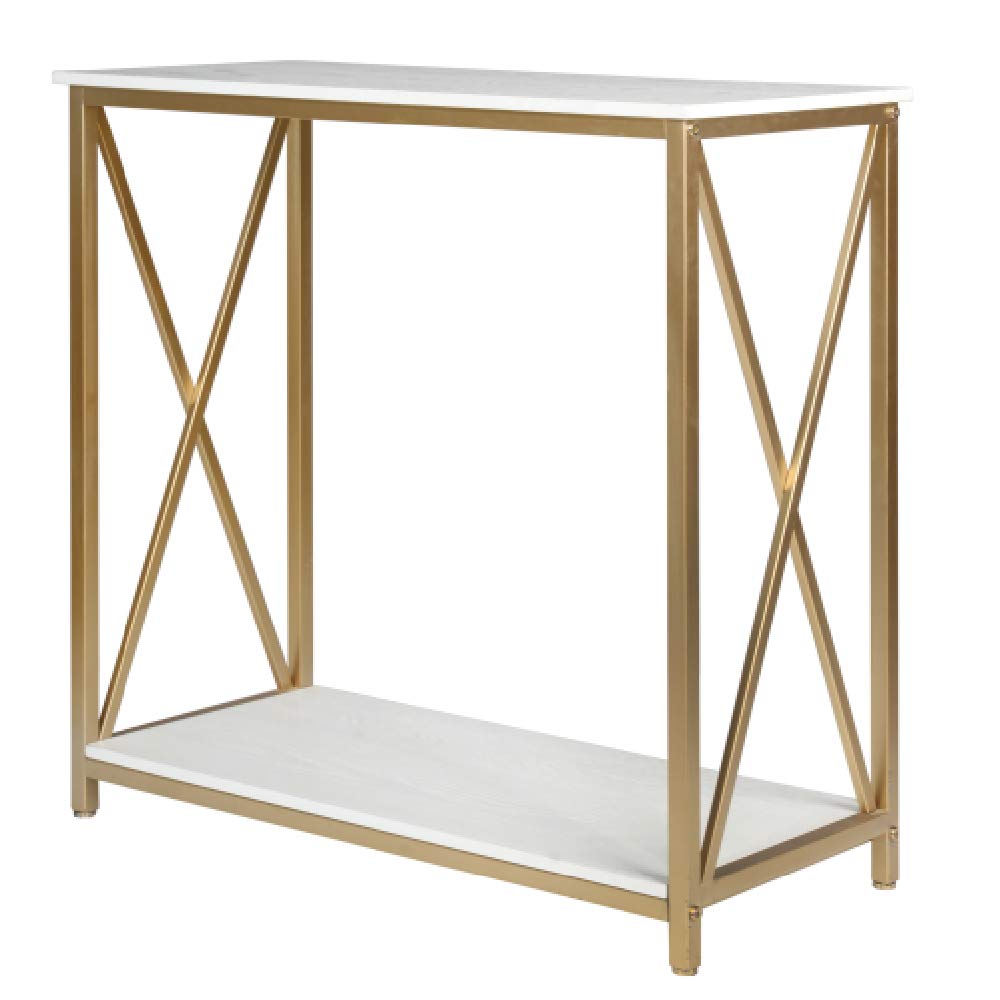 Narrow Sofa Tables for Living Room, Modern Hallway Accent Entrance Table, 2 Tier Storage Shelf, Side Table, 2-Tier End Telephone Table for Living Room Bedroom Hallway, Modern Look Accent Table