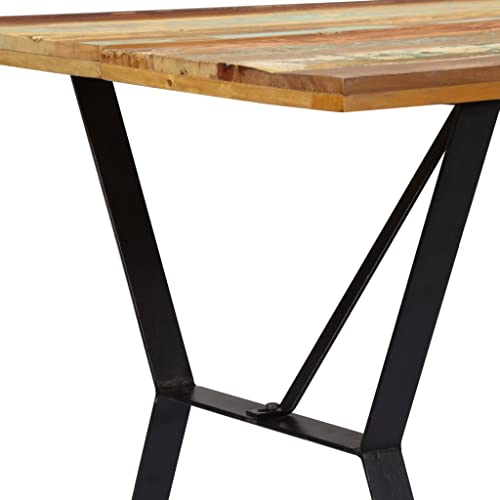 YPWRENH Snack Table Kitchen End Table Dining Table 55.1"x31.5"x29.9" Solid Reclaimed Wood for Dining Room, Kitchen or Living Room