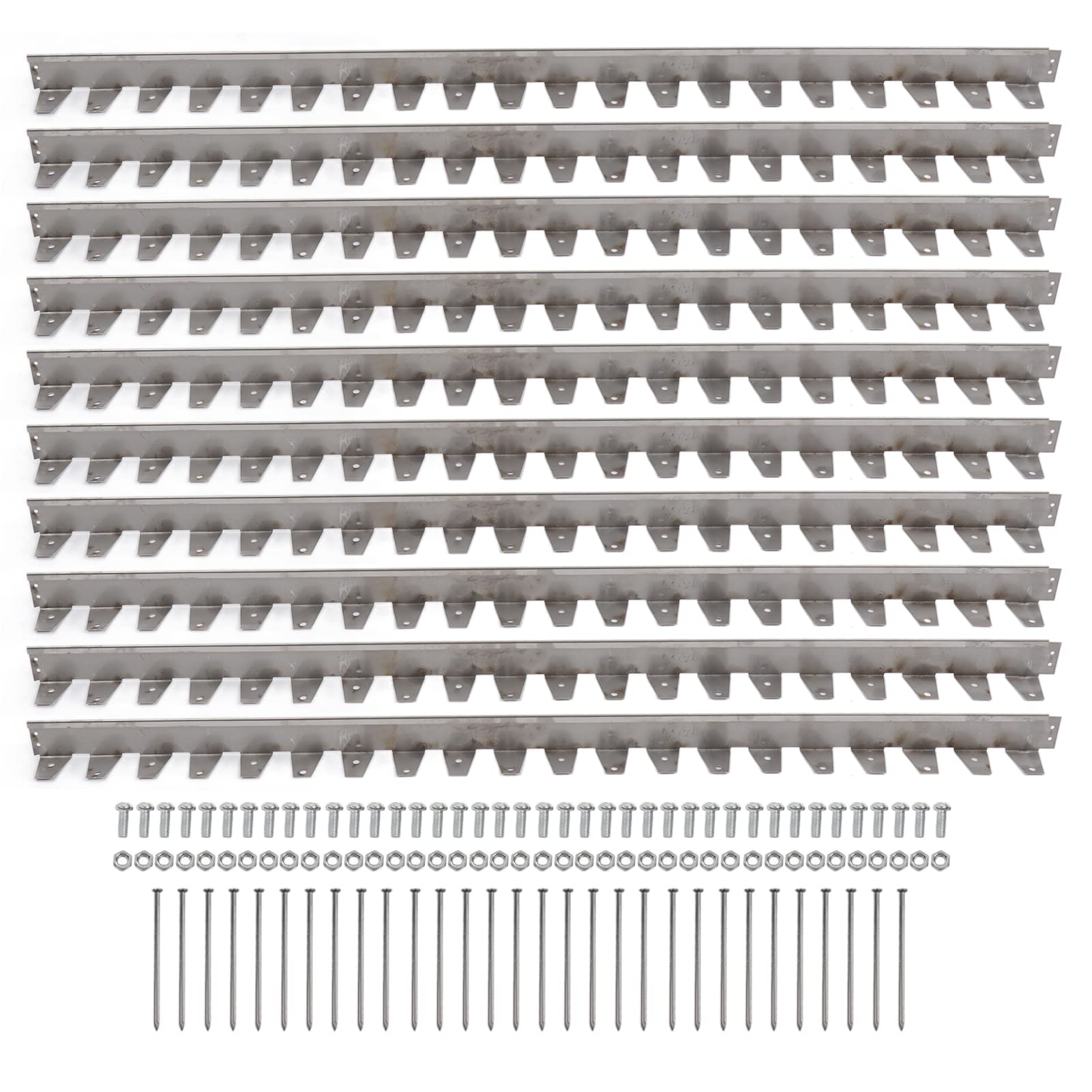 Garden Edging Border, Exquisite Workmanship 10Pcs Beautiful Appearance Stainless Steel Landscape Edging Border for Villa for Flower (50mm*50mm*1.0mm)