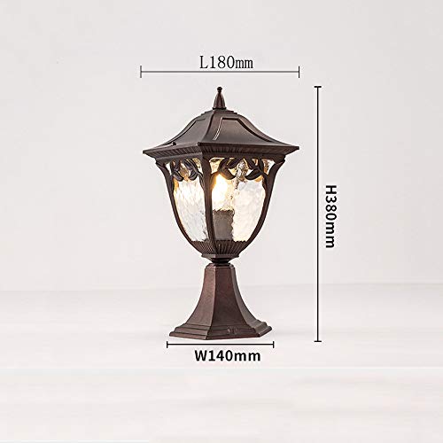 Lights Outdoor Waterproof Moistureproof Column Post Light Rustic European Outdoor Waterproof Post Pole Lamp Lawn Lantern Aluminum Glass IP65 Rainproof Patio Landscape Street Light Garden Villa Courtya