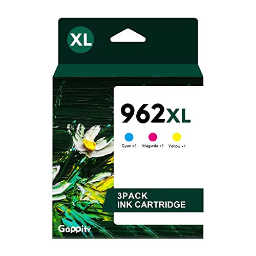 962XL Cyan, Magenta, Yellow Ink Cartridges Remanufactured Replacement for HP Ink 962XL Color Combo Pack Works with HP OfficeJet Pro 9010 9015 9020 9025 9018 9012 -1 Cyan 1 Magenta 1 Yellow