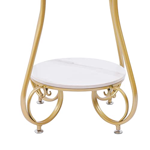 End Table, Modern Round Coffee Table 2-Tier Storage Space Round End Table Side Table Nightstand for Storing and displaying Objects and Decorations for Living Room Bedroom Office Small Space