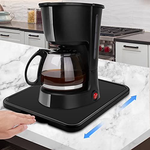 Kitchen Caddy Coffee Maker Sliding Tray,Sliding Tray for KitchenAid Stand Mixer Coffee Pot Slider Under Cabinet Appliance Toaster Blender Air Fryer Countertop Storage Moving Slider (11.7"Wx13.8"D)