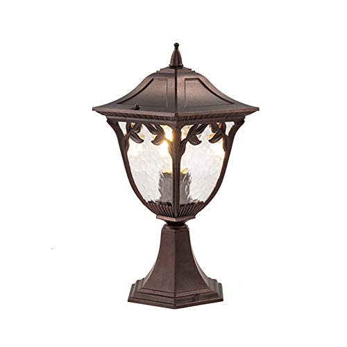 Lights Outdoor Waterproof Moistureproof Column Post Light Rustic European Outdoor Waterproof Post Pole Lamp Lawn Lantern Aluminum Glass IP65 Rainproof Patio Landscape Street Light Garden Villa Courtya