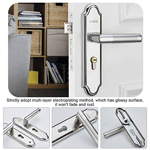 SONGJIA Universal Simple Door Lock Stainless Steel Safety Door Handle Locks for Bedroom Bathroom Interior Door Hardware Accessories
