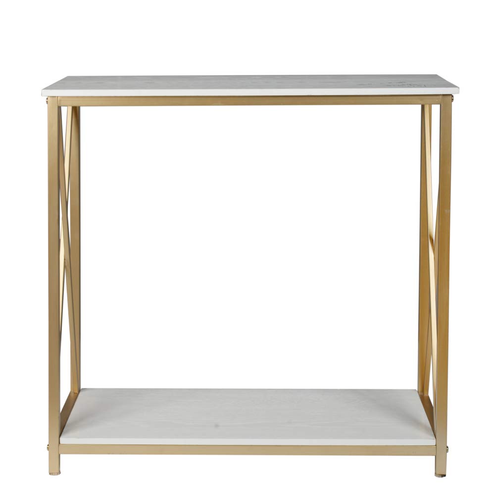 Narrow Sofa Tables for Living Room, Modern Hallway Accent Entrance Table, 2 Tier Storage Shelf, Side Table, 2-Tier End Telephone Table for Living Room Bedroom Hallway, Modern Look Accent Table