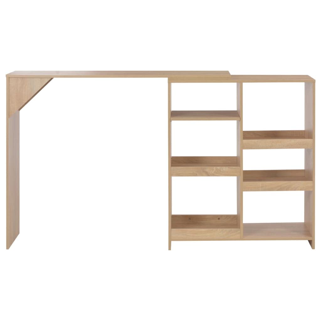 YPWRENH Dining Table with StorageBar Table with Moveable Shelf Oak 54.3"x15.4"x43.3" for Dining Room, Kitchen or Living Room