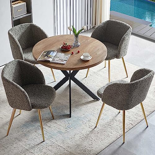 Homedot Chic Dining Table Set for 4, 5-Piece Kitchen Table and Chairs for 4 Person, Modern Imitation Wood Dining Room Table & 4 Upholstered Chairs, Kitchen Table Set for Small Spaces, Breakfast Nook