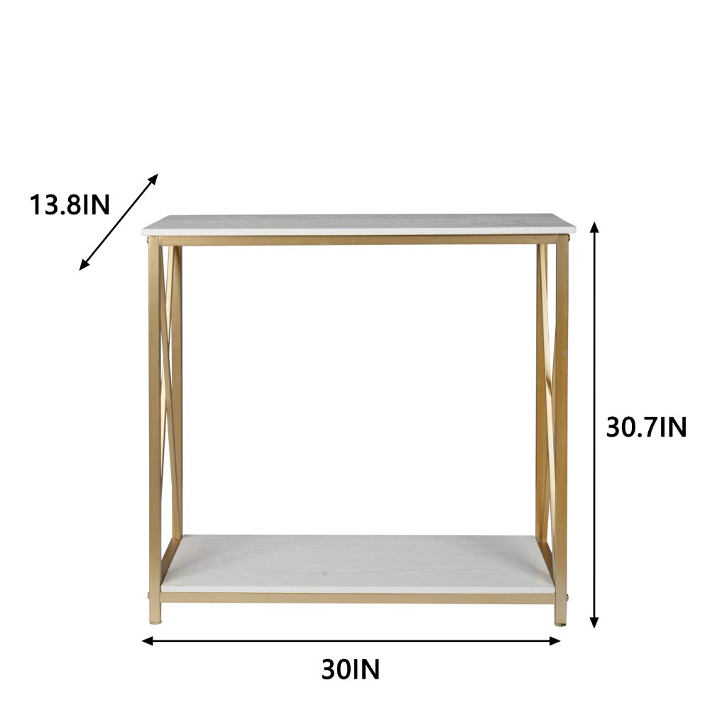 Narrow Sofa Tables for Living Room, Modern Hallway Accent Entrance Table, 2 Tier Storage Shelf, Side Table, 2-Tier End Telephone Table for Living Room Bedroom Hallway, Modern Look Accent Table