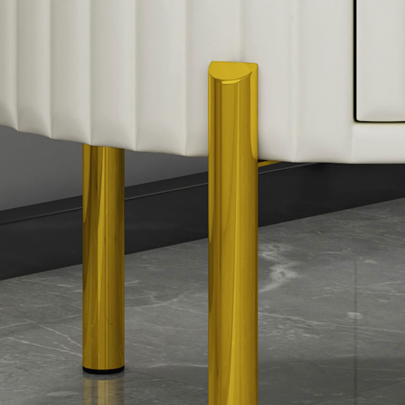 Mobile Side Table Small Side Table with 2 Drawers, Bedside Furniture, Night Stand, End Table with Gold Frame for Bedroom,Living Room, Round Coffee Table Cocktail Table Sofa End Table ( Color : Gold )