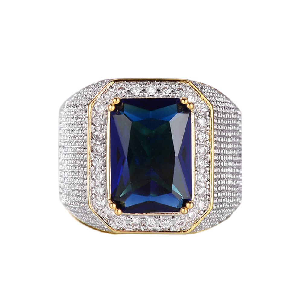 Viyuroyk 925 sterling silver Square Gemstone CZ Diamond Eternal engagement Cubic Zirconia Rings Diamond Rings for Women Jewelry Findings Earring Backs Findings (US Code 11, sapphire)