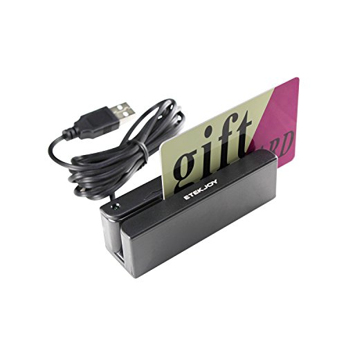 ETEKJOY USB 3-Track Magnetic Stripe Card Reader POS Credit Card Reader Swiper MagStripe Swipe Card Reader ET-MSR90