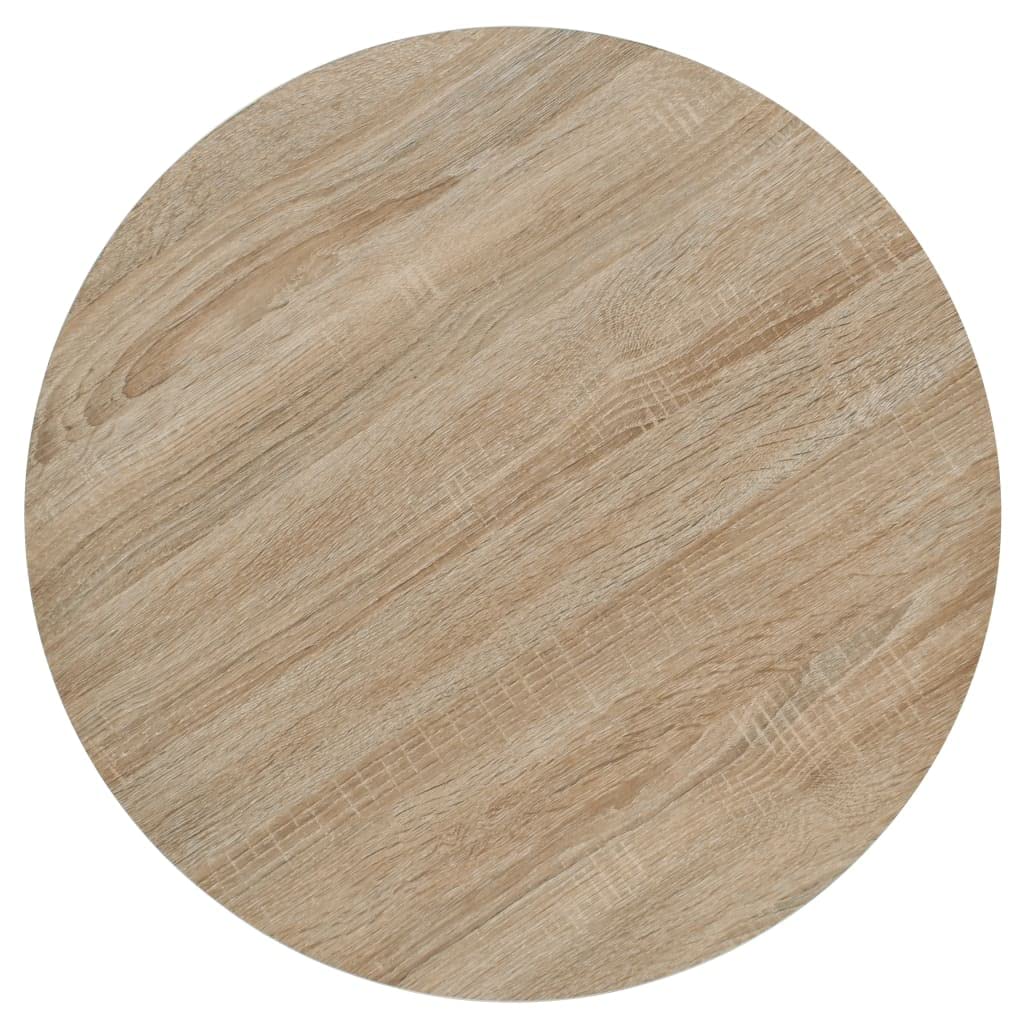 YPWRENH Entrance Table Coffee Table Bistro Table MDF and Steel Round 23.6"x29.5" Oak Color for Dining Room, Kitchen or Living Room