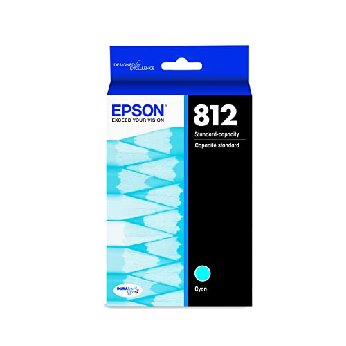EPSON T812 DURABrite Ultra Ink Standard Capacity Cyan Cartridge (T812220-S) for Select Epson Workforce Pro Printers