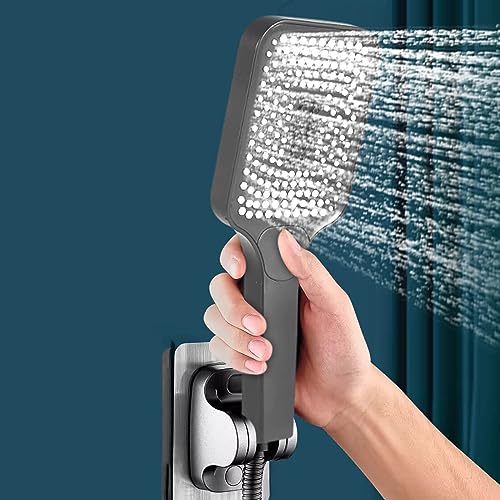 High Pressure Handheld Shower Head with 3 Spray Settings and On/Off Pause Detachable Shower, 300 Holes Water Saving Showerhead #X