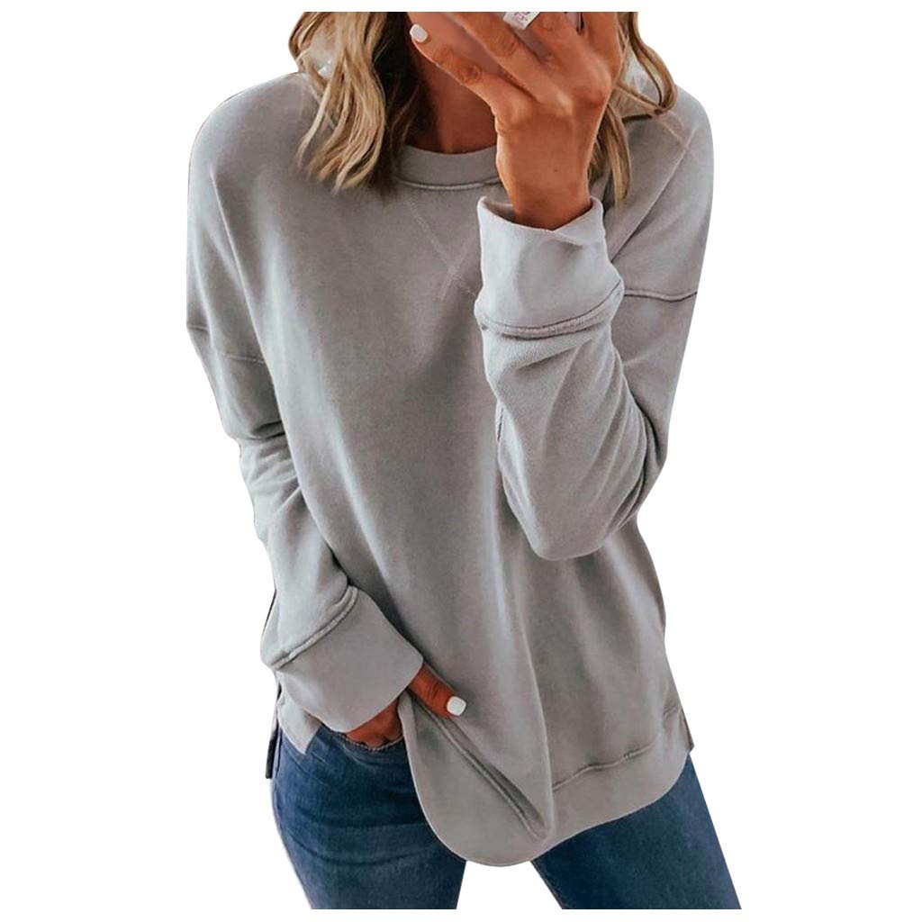 RINDE Womens Tops Fall,Long Sleeve Shirts for Women Plus Size,Women's Crewneck Sweatshirts Striped Casual Loose Long Sleeve Pullover Tops Shirts