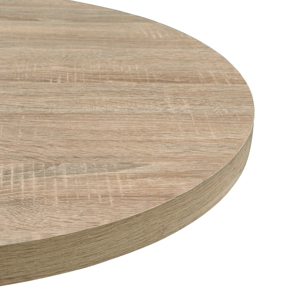 YPWRENH Entrance Table Coffee Table Bistro Table MDF and Steel Round 23.6"x29.5" Oak Color for Dining Room, Kitchen or Living Room