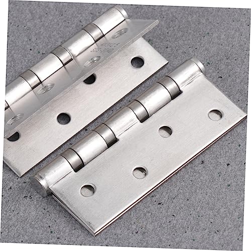 DOITOOL 6 Pcs 4 Home Furniture Hardware Interior Hinge with Screws Folding Door Hinge Folding Hinge Plated Hinge Bearing Steel Hinge Mute Flat Hinge Door Loose-Leaf Hinge Bearing Household