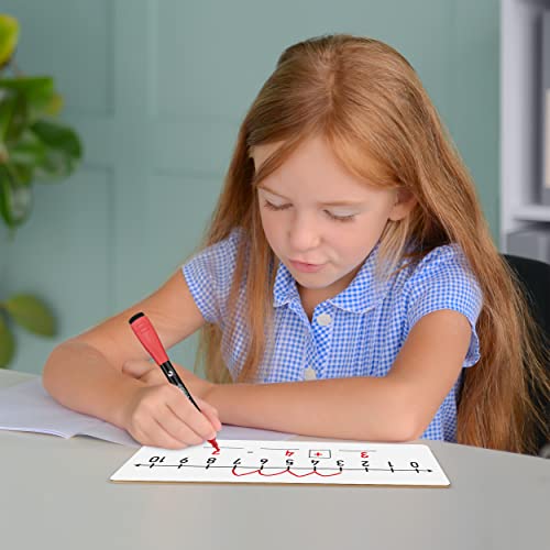 Dry Erase Number Line Board 4βx12β Inch Lapboard Double Sided White Board Featuring 0-10 Number Line On One Side 0-20 On The Other for Students Desk