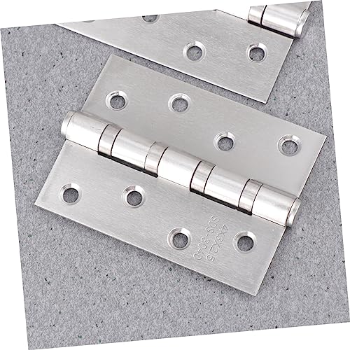 DOITOOL 6 Pcs 4 Home Furniture Hardware Interior Hinge with Screws Folding Door Hinge Folding Hinge Plated Hinge Bearing Steel Hinge Mute Flat Hinge Door Loose-Leaf Hinge Bearing Household