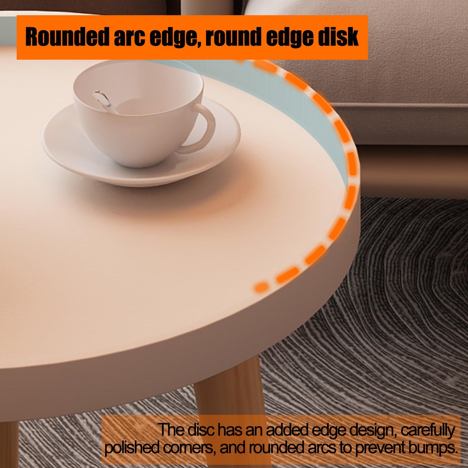 Round Side Table, White Nightstand Coffee End Table for Living Room, Bedroom, Small Spaces, Easy Assembly Modern Home Decor Bedside Table
