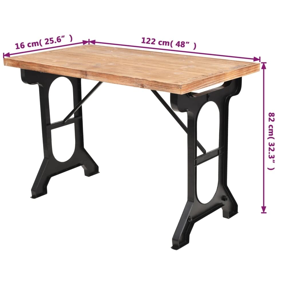 YPWRENH Side Tables Office Tables Dining Table Solid Fir Wood Top 48 "x25.6 x32.3 for Dining Room, Kitchen or Living Room