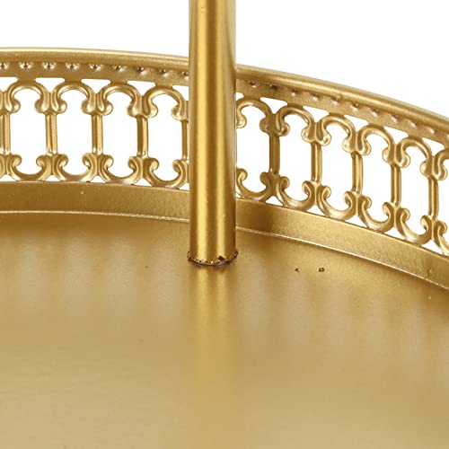 2 Tiered Tray Stand Dessert Cake Serving Holder Stand Fruit Rack with Handle, Food Presentation Serving Tray Decor for Kitchen, Living Room