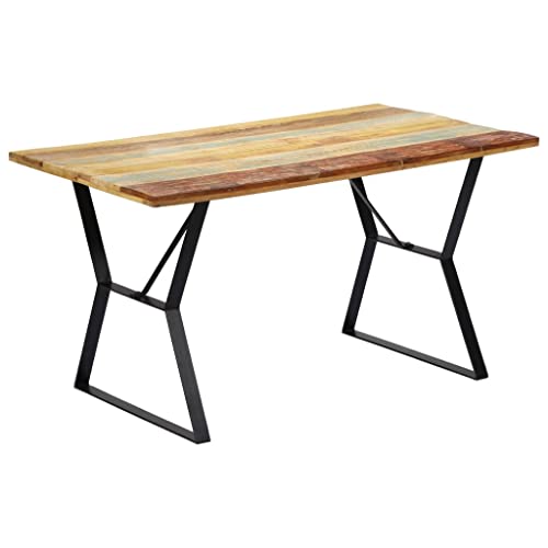 YPWRENH Snack Table Kitchen End Table Dining Table 55.1"x31.5"x29.9" Solid Reclaimed Wood for Dining Room, Kitchen or Living Room
