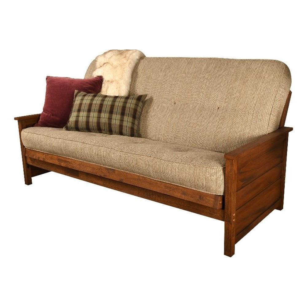 Kodiak Furniture Coil Hinged Full-Size Futon Mattress in Woodsmoke Brown-Frame Not Included