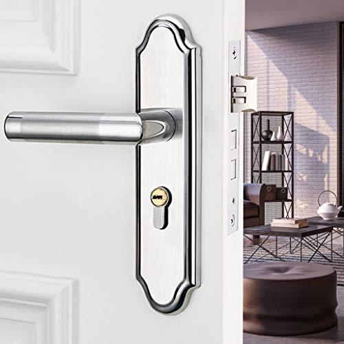 SONGJIA Universal Simple Door Lock Stainless Steel Safety Door Handle Locks for Bedroom Bathroom Interior Door Hardware Accessories